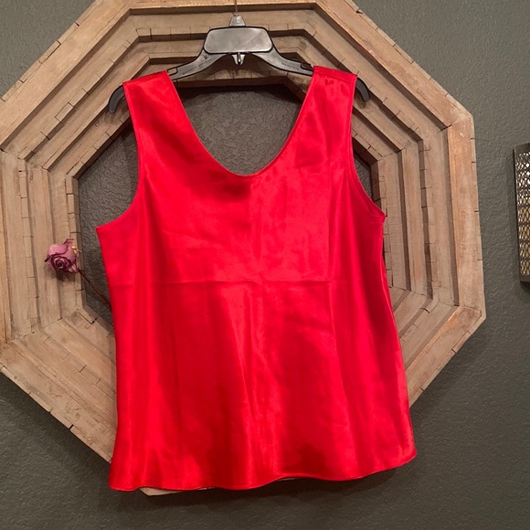 Tops | Bogogorgeous Shiny Red Satin Tank | Poshmark